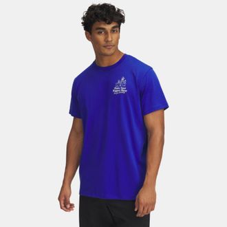 Under Armour Heavyweight Moving Day Illustration Kurzarm-Oberteil f&uuml;r Herren Royal / Wei&szlig; Clay XS