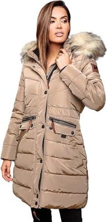 Navahoo B383 Veste dhiver pour femme, Taupe/gris, XS