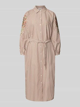 Fynch-Hatton Hemdblusenkleid mit Stitchings und Bindeg&uuml;rtel