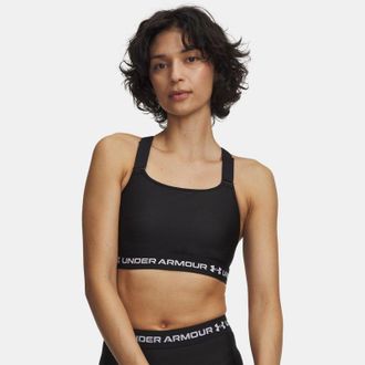 Under Armour HeatGear Crossback High Sport-BH f&uuml;r Damen Ultimate Schwarz / Wei&szlig; XXL