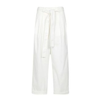 Msgm Msgm, Femme, Pantalons, Blanc, Taille: 42 FR Pantalon Oversize en Coton