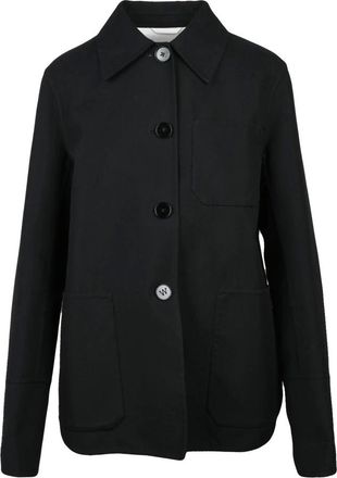 Jil Sander Femme, Vestes, Noir, Taille: 38 FR Giubbotto in Tela