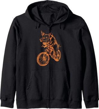 Seembo Schwein Fahrrad Tier Biker Lustiges Schwein Biking Bike Kapuzenjacke