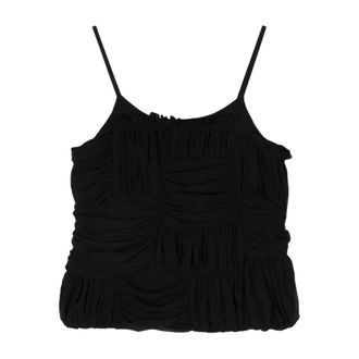 Comme Des Gar&ccedil;ons Pleated Draped Ruffled Sleeveless Top - - Tops - Damen - Schwarzk - S