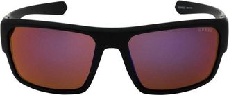 Guess Spiegel-Sonnenbrille f&uuml;r Herren, Wickel (Schwarz/Rauch-Grau)