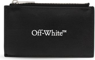 Off-white Homme, Accessoires, Noir, Taille: ONE Size Leather card holder with logo