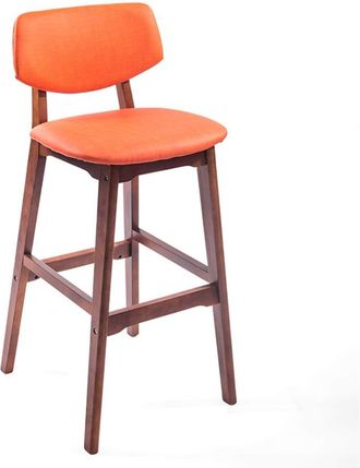 Generic Gepolsterter Barhocker mit Fu&szlig;st&uuml;tze, Braune Holzbeine, Max. Belastbarkeit 200 Kg - Ergonomischer Esszimmerstuhl f&uuml;r K&uuml;che, Kneipe, Caf&eacute;, Bistro, K&uuml;ch