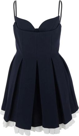 Shushu/Tong Shushu/Tong, Femme, Robes, Noir, Taille: 34 FR Robe plissée sans manches avec encolure en coeur et ourlet contrastant