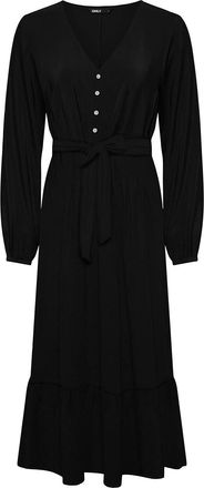 Only Damen Onlnova Life VIS Amy Long Dress SOLID Kleid 15241891,Schwarz,XL