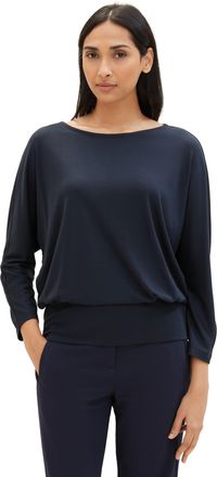 Tom Tailor Damen Basic Langarmshirt mit U-Boot Ausschnitt, 10668 - Sky Captain Blue, XXS