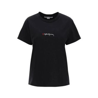 Stella McCartney Femme, Tops, Noir, Taille: 38 FR Love Stella T-shirt