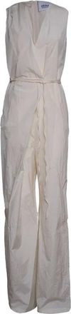 Erika Cavallini Semi Couture Femme, Combinaisons et Ensembles, Beige, Taille: 38 FR Combinaison portefeuille sans manches &agrave; col en V