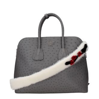 Prada Womens White Leather Shoulder Bag