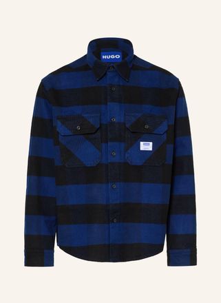 HUGO BOSS Hugo Flanellhemd Ebolt Oversized Fit blau