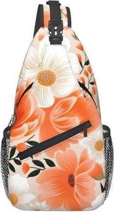 Generic Sacoche Bandouliere Motif de fleur Pla L&eacute;ger Sac De Poitrine Casual Cross Body pour Cyclisme Femme Camping