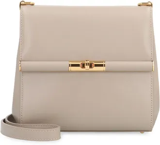 Dolce & Gabbana Womens Crossbody Bag City Marlene Taupe Calfskin Calf Leather Shoulder