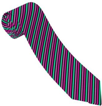 Generic Cravate Imprim&eacute; &Agrave; Rayures Diagonales N&eacute;on R&eacute;glable Tie &Eacute;troit Cravates Homme Pour Mariage C&eacute;l&eacute;brations &Eacute;v&eacute;nements