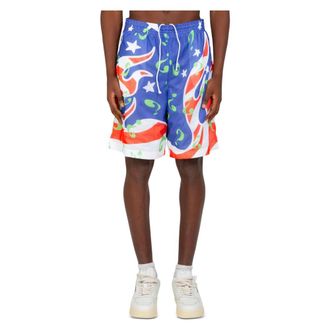 Sky High Farm Flame Flag Mesh Shorts in Blau - - Shorts - Herren - Mehrfarbig - S