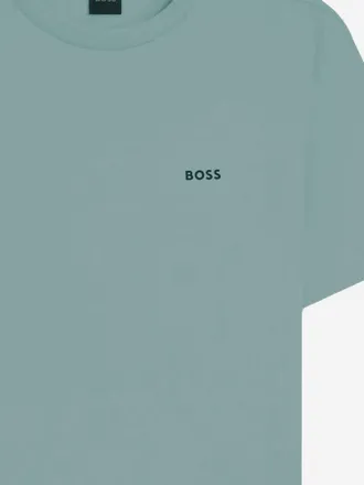 HUGO BOSS Mens T-Shirt Stretch Cotton Turquoise T-Shirts And Polos