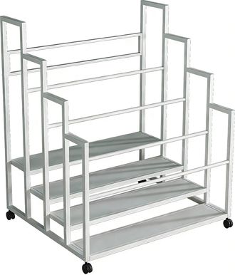 Generic Aufbewahrungsregal for Yogamatten Heimfitnessstudio-Regal mit Rollen Gro&szlig;es Ablagefach for Yogabl&ouml;cke Einfache Montage Platzsparend(White - Quadruple 