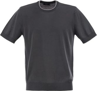PESERICO Homme, Tops, Gris, Taille: M T-shirt en pur coton