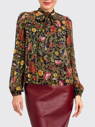 Twin-Set Bluse aus Cr&ecirc;pe mit Paisley-Muster und Schalkragen