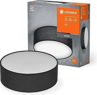 Ledvance ORBIS PARIS Deckenleuchte 300mm, schwarz, E27-Sockel, kann mit smarter Lampe best&uuml;ckt werden, hochwertiges, modernes Design, mit Stoffschirm, geeignet