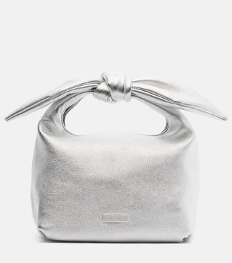 Aquazzura Henkeltasche Bow Tie Mini aus Metallic-Leder