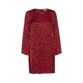 Part Two Robe L&eacute;opard &agrave; Manches Longues - Femme - Robes - Multicolore - Taille: 38 FR
