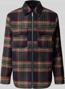 Fynch-Hatton Regular Fit Hemdjacke mit Kentkragen und Rei&szlig;verschluss