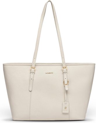 Lazarotti Bologna großer Damen Shopper aus Echt-Leder | Tote Bag mit längenverstellbaren Trägern | Schultertasche 35 cm
