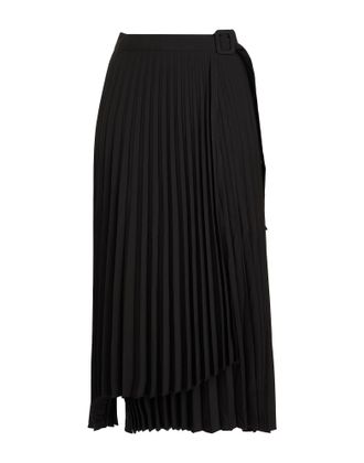 8 by YOOX RECYCLED POLY PLEATED WRAP MIDI SKIRT
