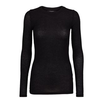 Bruuns Bazaar Schwarzes Langarm-T-Shirt Top - - Tops - Damen - Schwarzk - M