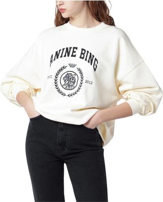 Anine Bing Femme, Sweatshirts et sweats &agrave; capuche, Blanc, Taille: 38 FR Miles SweaT-shirt Collegiate