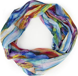 Glamexx24 Loop Schlauchschal für Damen, Farbverlauf Sommer Loop Rundschal Leichter Verlauf Regenbogen Sommerlicher Schal