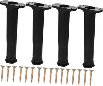 Cabilock 4 Stück Teiliges Verstellbare Möbelbeine aus Kunststoff mit Schrauben Höhenverstellbare Stützfüße Ersatzmöbelstützen für Bettrahmen Schränke Sofas und