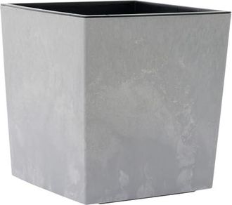 Siena Garden Pflanzgefäße Nizza Stone grau Betonoptik, 30 x 31 cm Kunststoffgefäß mit Einsatz