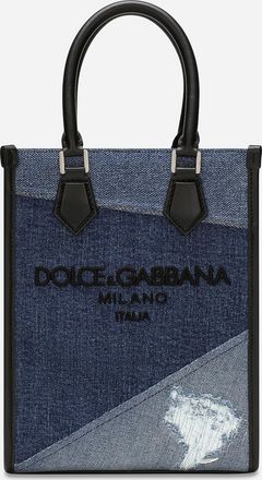 Dolce & Gabbana Kleine Tasche Aus Patchwork-denim - Mann Shopper Mehrfarbig Onesize