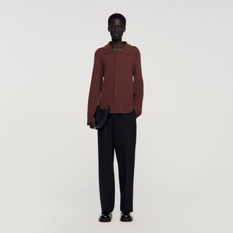 Sandro Strickhemd in Waffeloptik