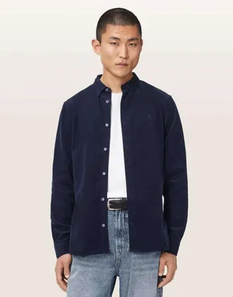 AllSaints Birchwood - Chemise &agrave; manches longues - Bleu saphir
