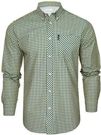Ben Sherman Chemise boutonn&eacute;e &agrave; manches longues pour homme Motif vichy Vert - Jaune - Small