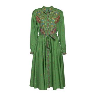 Kenzo Bedrucktes Midi-Hemdblusenkleid - - Dresses - Damen - Gr&uuml;n - M