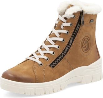 Remonte Damen Chelsea Boots D0E77, Frauen Stiefeletten,lose Einlage,wasserabweisend,remonteTEX,schnürstiefel,Winterstiefel,warm,braun Kombi (22),36 EU