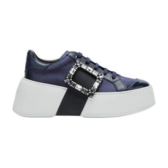 Roger Vivier Viv Run Strass Schn&uuml;rsenkel-Sneaker - - Shoes - Damen - Blau - 39 EU