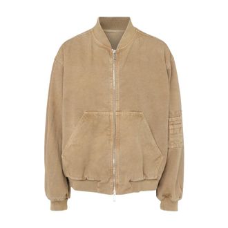 Nine In The Morning Femme, Vestes, Beige, Taille: 38 FR Bomber en coton camel avec d&eacute;tails c&ocirc;tel&eacute;s