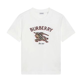 Burberry Frankie Bby Chk T-Shirt - Femme - Tops - Blanc - Taille: 36 FR