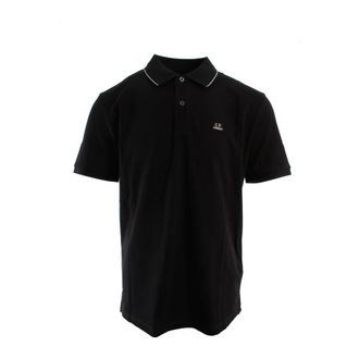 C.P. Company Stretch Piquet Kurzarm Poloshirt - - Tops - Herren - Schwarzk - XL