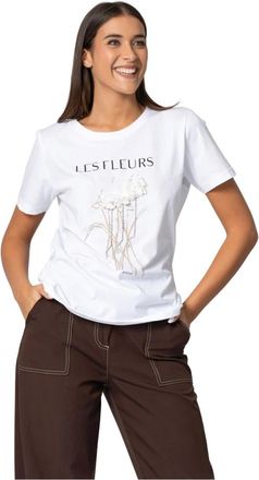 Kocca Femme, Tops, Blanc, Taille: 44 FR T-Shirt à Manches Courtes Imprimé Crisp