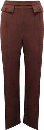 Elisabetta Franchi Femme, Pantalons, Brun, Taille: 42 FR Pa-121-56E2 Palazzo Pantalons