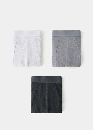 Mango Lot 3 slips combin&eacute;s gris - Homme - XL - MANGO MAN